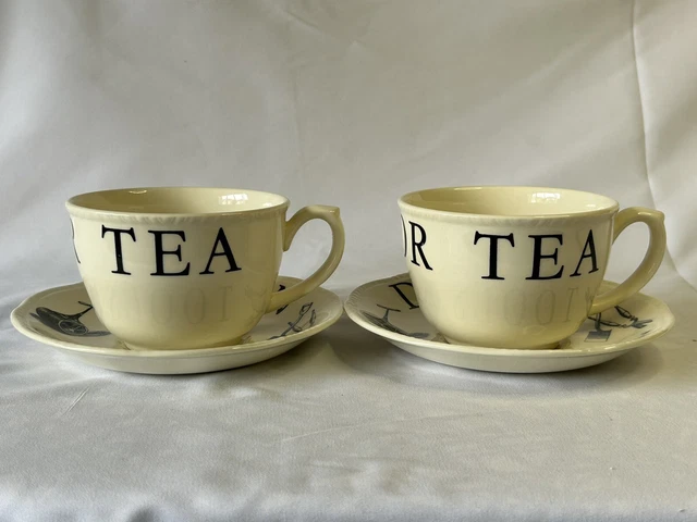 WOOD & SONS ‘Down Tools, Time For Tea’ Large Ceramic Cup & Saucer Set ...