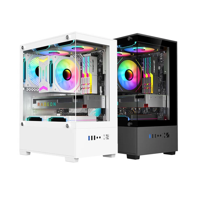 TRANSPARENT DESKTOP PC Case Computer Tower For M-ATX ITX Motherboard ...