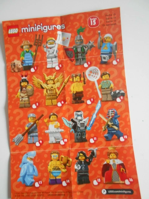 INFORMATION SHEET AND leaflet ONLY - Series 15 - Lego Mini Figures - NO ...