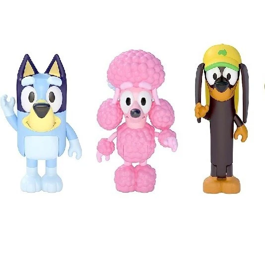 BLUEY AND FRIENDS: Bluey, Coco, Snickers Figure Pack Articulated 2.5 £6 ...