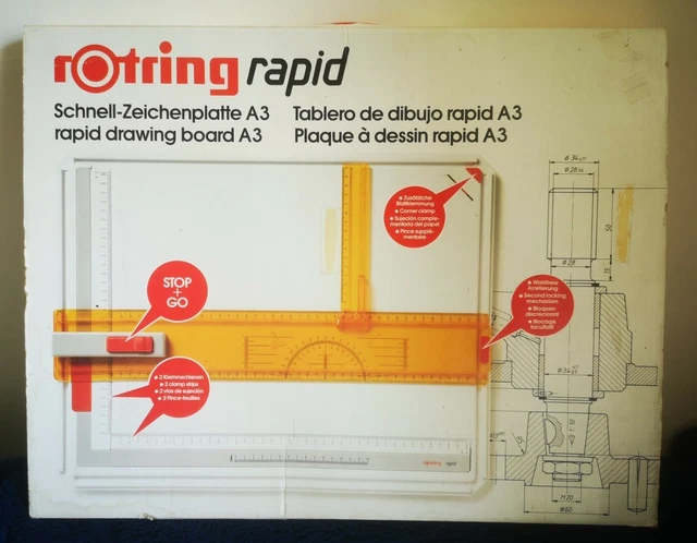 ROTRING RAPID DRAWING A3 Board. Art. 522 403 schnell-Zeichenplatte EUR ...