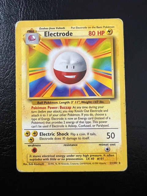 POKEMON WOTC 1999 Base Set Electrode Rare Vintage Pokemon Card £4.99 - PicClick UK