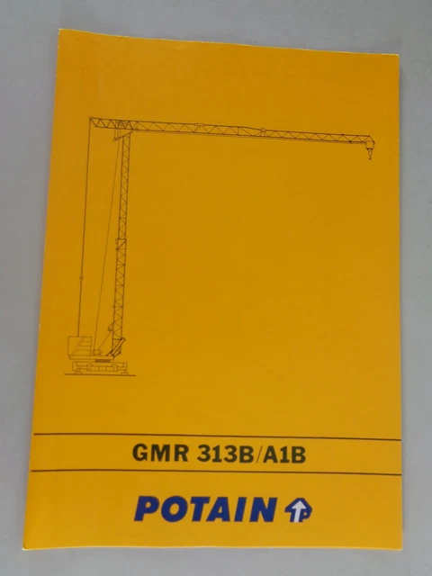 DATA SHEET / Fiche De Données Potain Tower Crane Gmr 313 B/A1B £12.18 ...