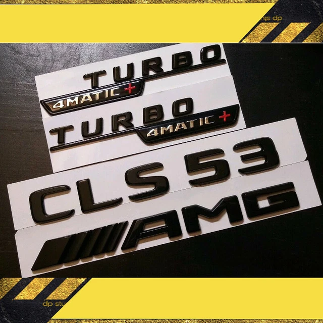 GLOSS BLACK CLS53 AMG TURBO/4matic+ Rear Trunk Emblem Badge Sticker ...