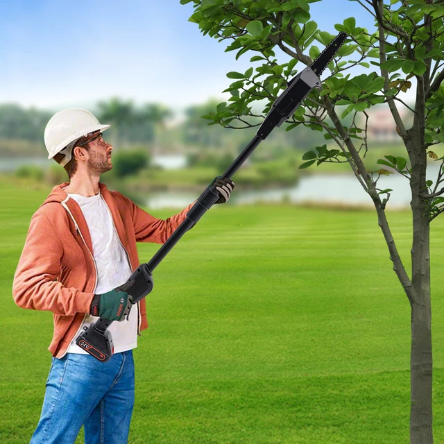 ADJUSTABLE CORDLESS BATTERY Pole Chain Saw Electric Chainsaw Tree ...