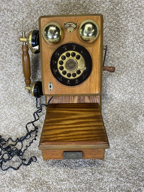 VINTAGE THOMAS COLLECTORS Edition Phone Old Wall Mount Wooden Wood ...