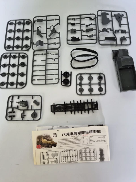 1:72 4D FLAK37 Half-Track Armored Vehicle Model Unassembled Unboxed £5. ...