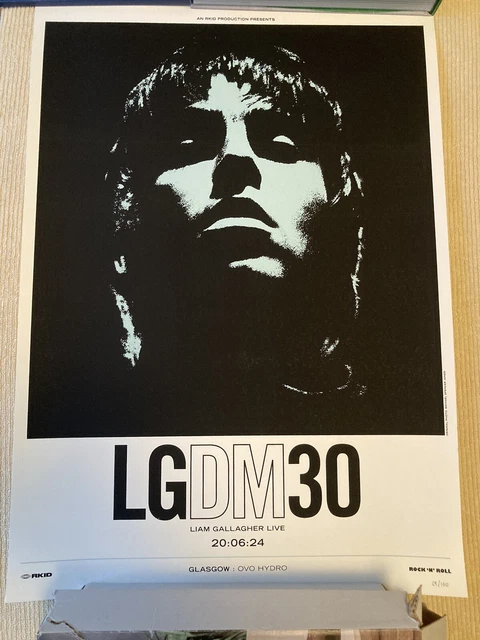 LIAM GALLAGHER LIMITED edition tour poster - Definitely Maybe - Glasgow ...