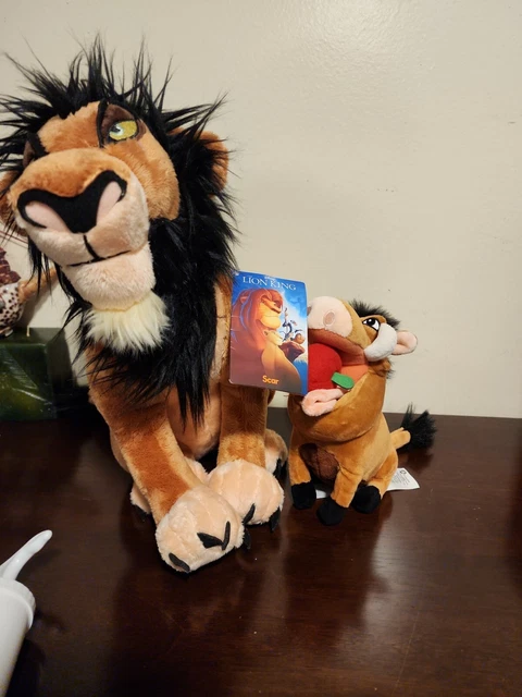 DISNEY THE LION King Scar Plush Stuffed Toy + Pumbaa Hula apple in ...