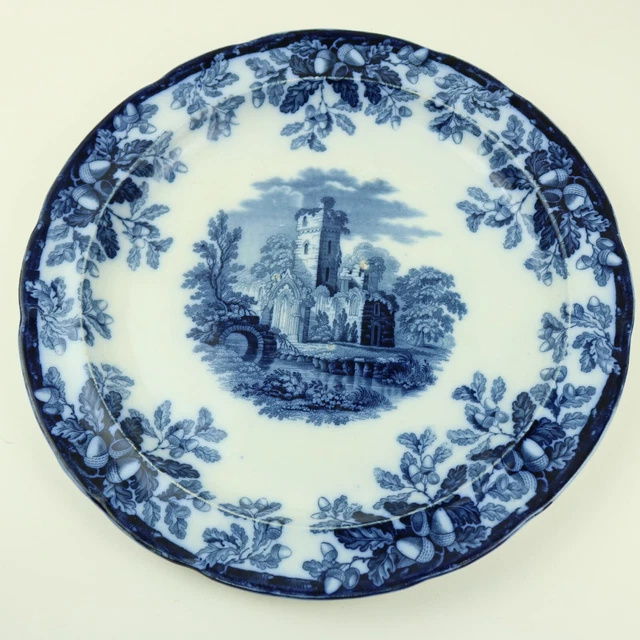 ANTIQUE COPELAND LATE Spode Ironstone Charger 12.5" Plate Abbey Ruins c ...