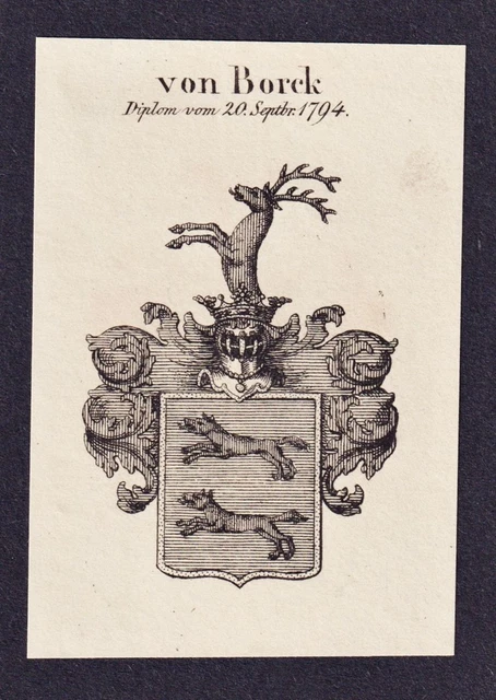 BORCK ARMOIRIES COAT Of Arms Héraldique Heraldry Genealogie Gravure sur ...