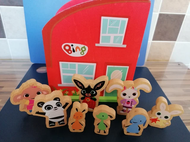 CBEEBIES BING WOODEN Carry Along House Playset with Eight Figures £12. ...