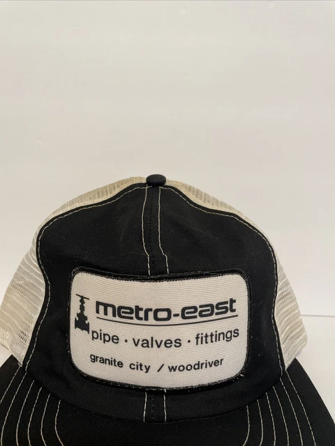 VINTAGE 80’S METRO- East Patch Pipe Valves Fitting Snapback Trucker Hat ...