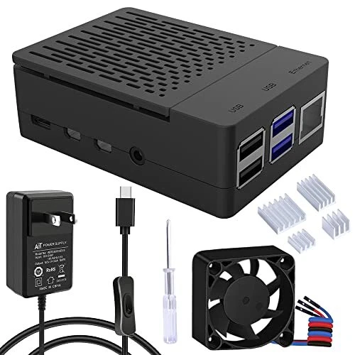 RASPBERRY PI 4 Model B Case with 5V 3A US Power Supply Raspberry Pi 4B ...