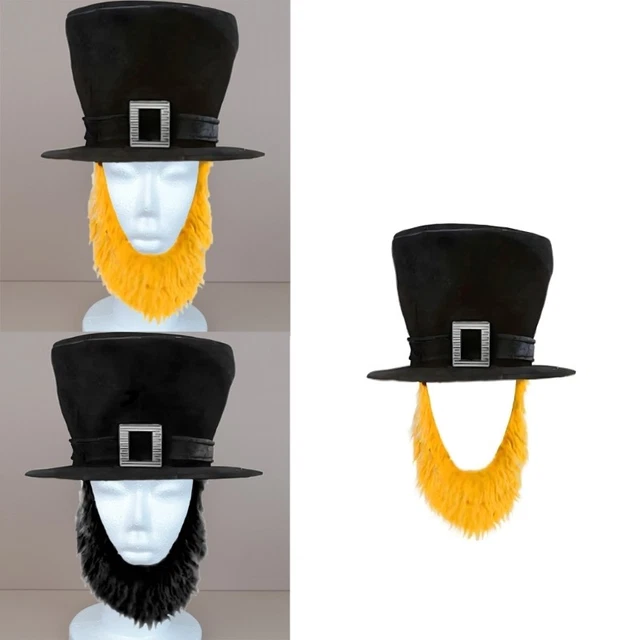 ADULT SIZED JESTER Hat Breathable Lining And Exaggerated Beard Party ...