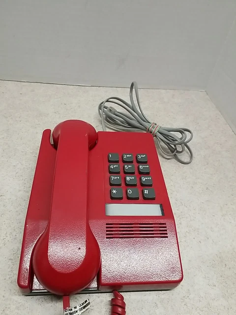 VINTAGE RED HARMONY Telephone Push Button Wall Slim Northern Telecom £ ...