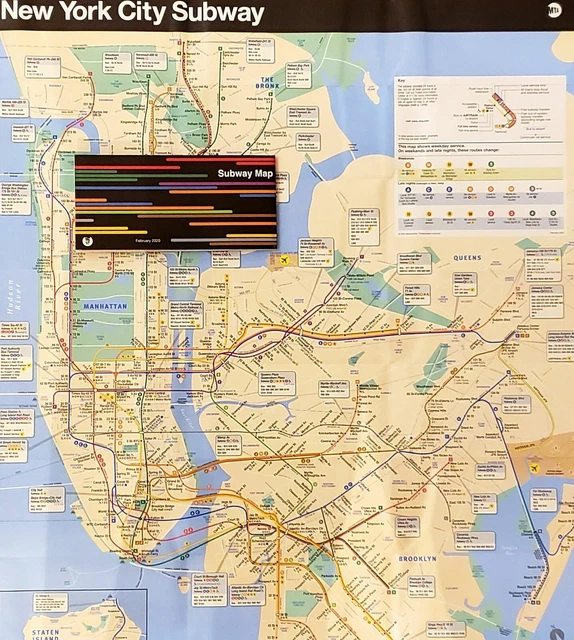 (10) MTA TRANSIT NYC Subway Train Map Latest Version Full Size 23x28" £ ...