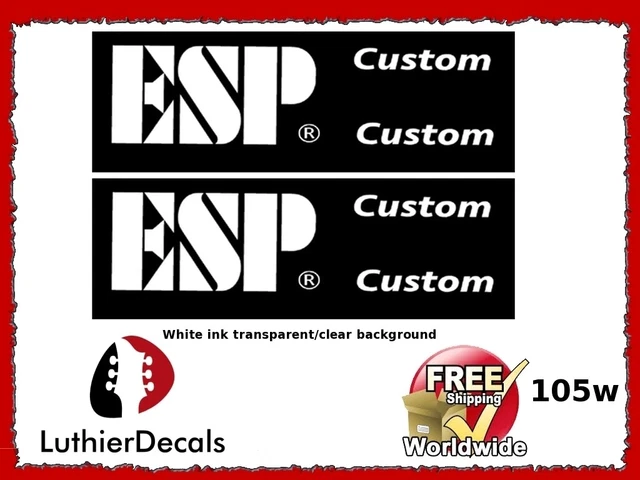 ESP CUSTOM GUITAR Headstock Decal Restoration Logo Waterslide 105w $10.00 - PicClick CA