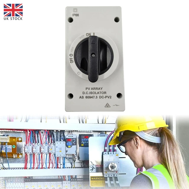 SOLAR/PV - TRUE Dc Enclosed Rotary Isolator 32A 2 Pole/4 Pole 1000Vdc ...