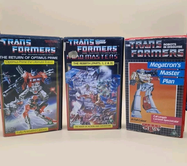 TRANSFORMERS VHS TAPES Megatron's Master Plan The Rebirth Optimus Prime ...