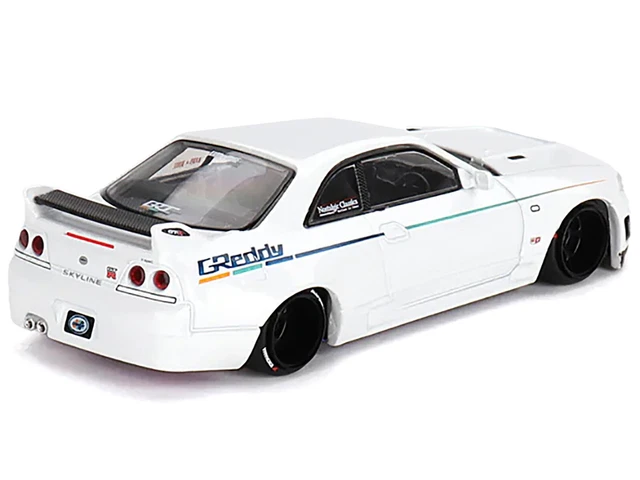 NISSAN SKYLINE GT-R R33 "Greddy" Maison Kaido Blanche 1/64 Moulée Sous ...