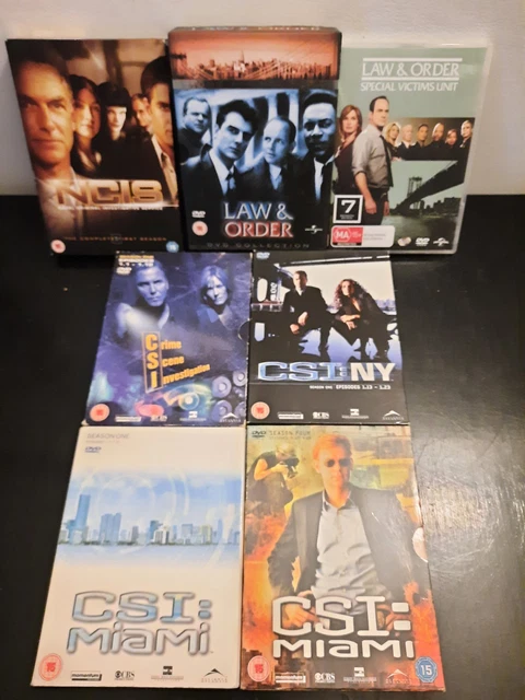 7 X LAW & Order CSI Crime Scene NY Miami DVD Boxsets Bundle Job Lot ...