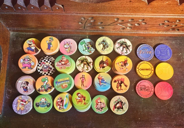 RARE 1995 NINTENDO Pogs (Super Mario World/Super Mario Kart/Donkey Kong ...