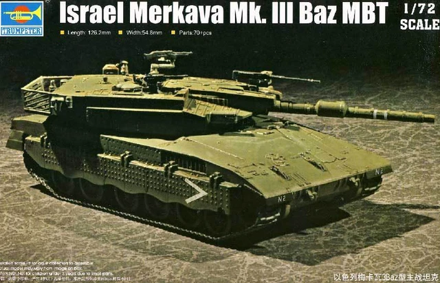 TRUMPETER ISRAEL MERKAVA Mk.III Baz MBT Tank Model Kit 1:72 IDF £21.14 ...