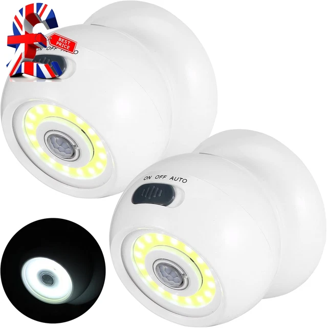 2 PACK PIR Motion Sensor Night Light, Battery Operated Sensor Lights ...
