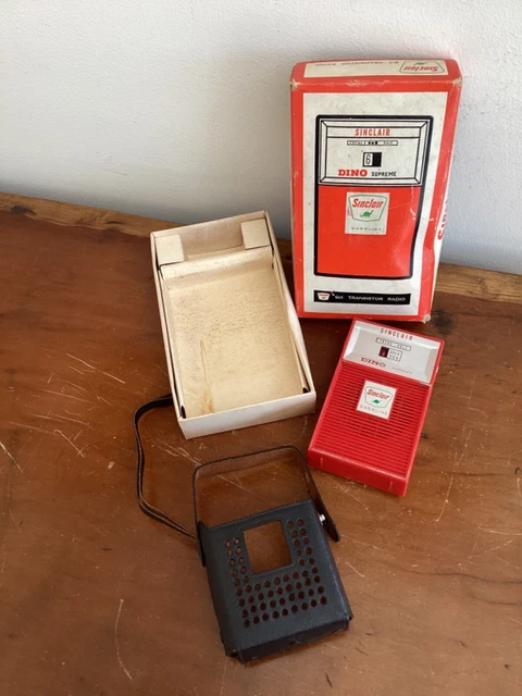 VINTAGE SINCLAIR DINO Six Transistor Radio with Case & Original Box ...