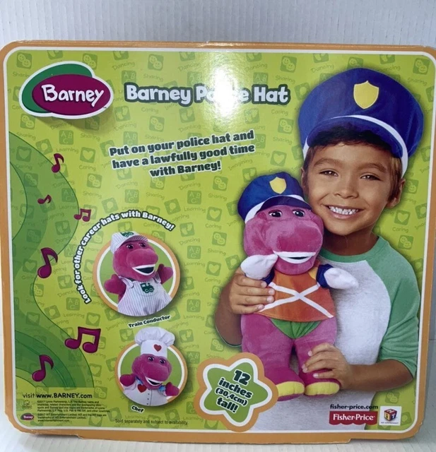 FISHER PRICE BARNEY & Friends Dinosaur Plush 12" & Child Size Police ...