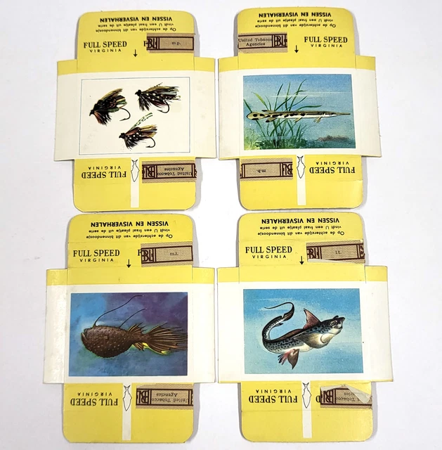 VINTAGE 1960S FULL Speed Virginia Cigarette Cards x4 Fish Series BD358 ...