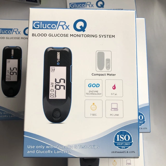 GLUCORX Q BLOOD Glucose Diabetic Monitor/Meter/System + Test Strips ...