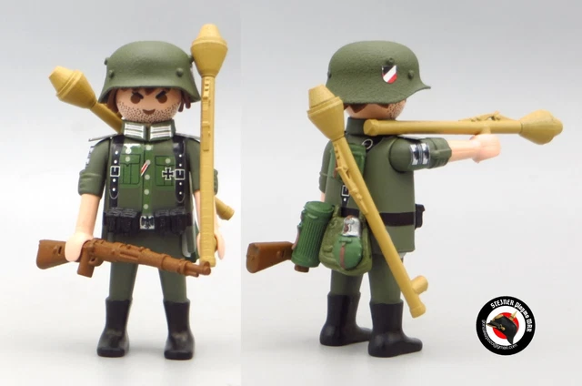PLAYMOBIL CUSTOM WW2 Panzer Jager +2 PANZERFAUST Soldado EJERCITO ...