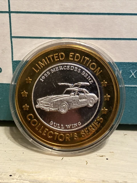 IMPERIAL PALACE .999 Silver $10 Token 1955 Mercedes Benz Gull Wing Coin ...