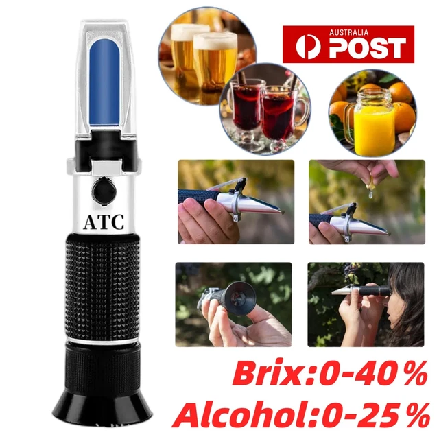 REFRACTÓMETRO BRIX PROBADOR de azúcar alcohol medidor hidrómetro de ...