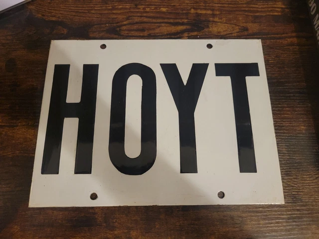 MTA NYC SUBWAY Authentic Antique Sign porcelain Pillar Sign Hoyt ...