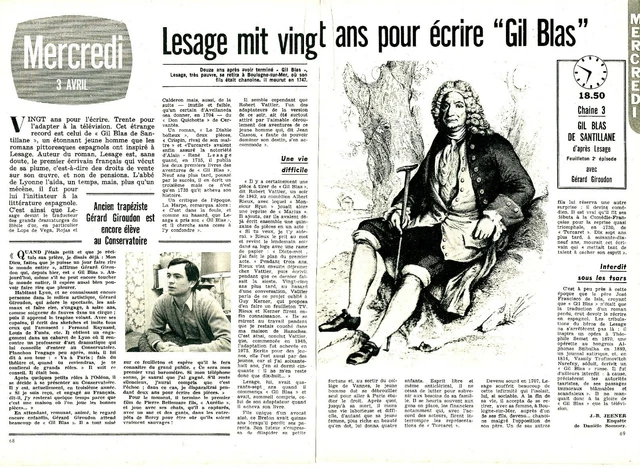 COUPURE DE PRESSE Clipping 1974 Alain André Lesage Gérard Giroudon (2 ...