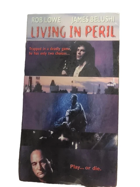 LIVING IN PERIL (1996) VHS Tape Rated (R) Thriller/Drama - Rob Lowe/Jim ...