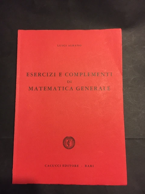 ESERCIZI E COMPLEMENTI di Matematica Generale EUR 5,00 - PicClick IT