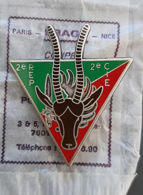 BADGE 2ND COMPANY 2nd REP PARATROOPER FOREIGN LEGION Drago Retirement ...