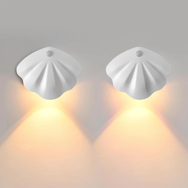 SHELL-SHAPED WALL LAMP Wireless Magnetic LED Wall Light With Motion ...