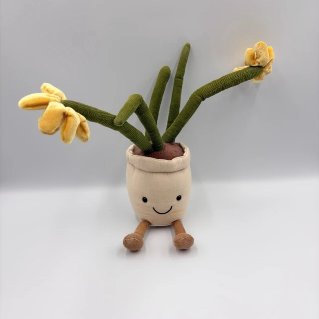 JELLYCAT AMUSEABLE DAFFODIL plant pot - Retired Soft Toy Plush Genuine ...