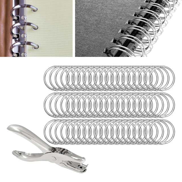 SINGLE HOLE PUNCH with Binder Rings Heavy Duty Hand Press Office Paper ...