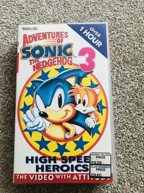 SEGA SONIC THE hedgehog VHS Cassette Adventures Of Sonic 3 New £34.99 ...