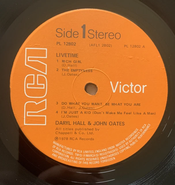 DARYL HALL & John Oates Live Time Excellent Vinyl Record PL 12802 Ex ...