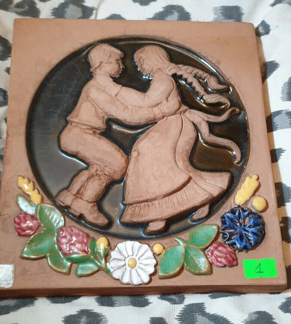 VINTAGE SWEDEN JIE Gantofta Solveig ceramic wall plaque hanging picture ...