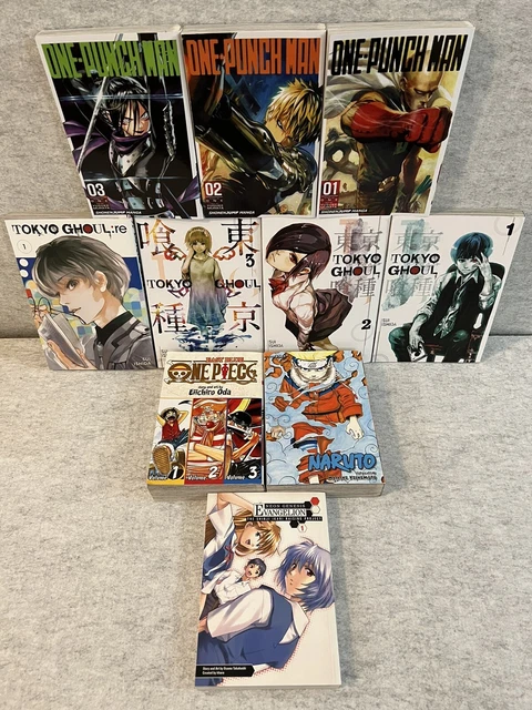 ANIME MANGA BUNDLE: Naruto/One Piece 3-in-1, One-Punch Man/Tokyo Ghoul ...