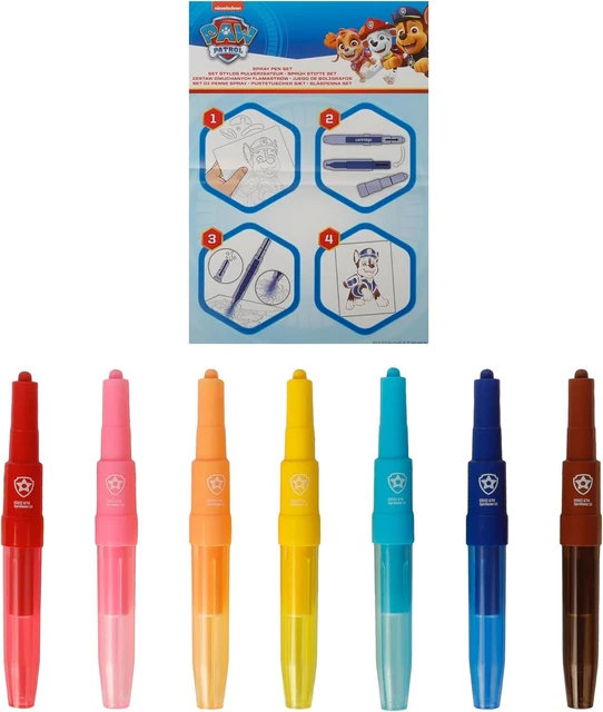 PAW PATROL - Spray Pen Set - Spray Pen Set - Colouring Pens for ...