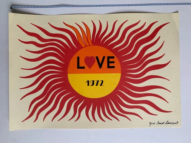 YVES SAINT-LAURENT - Love 1972 original vintage poster EUR 1.600,00 - PicClick IT